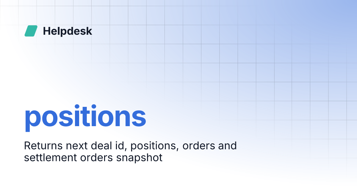 positions | Helpdesk